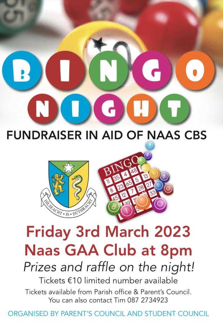 Naas CBS Bingo Night on Friday 3rd of March . - Naas CBS