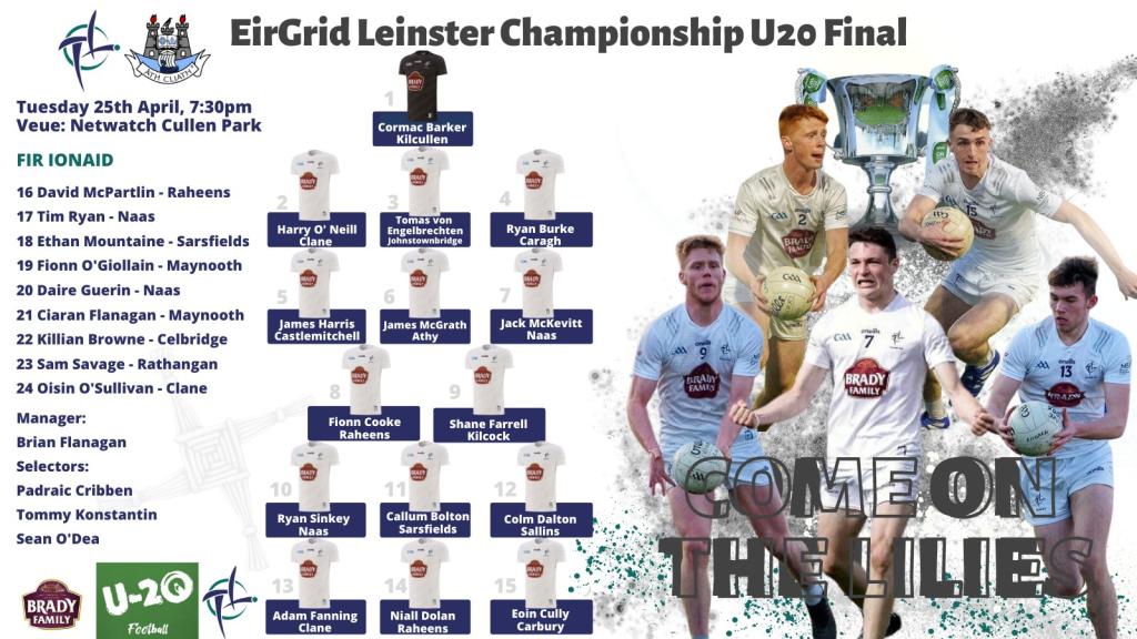 Good Luck to Ryan Sinkey (6th Year) in the U-20 Leinster Final - Naas CBS