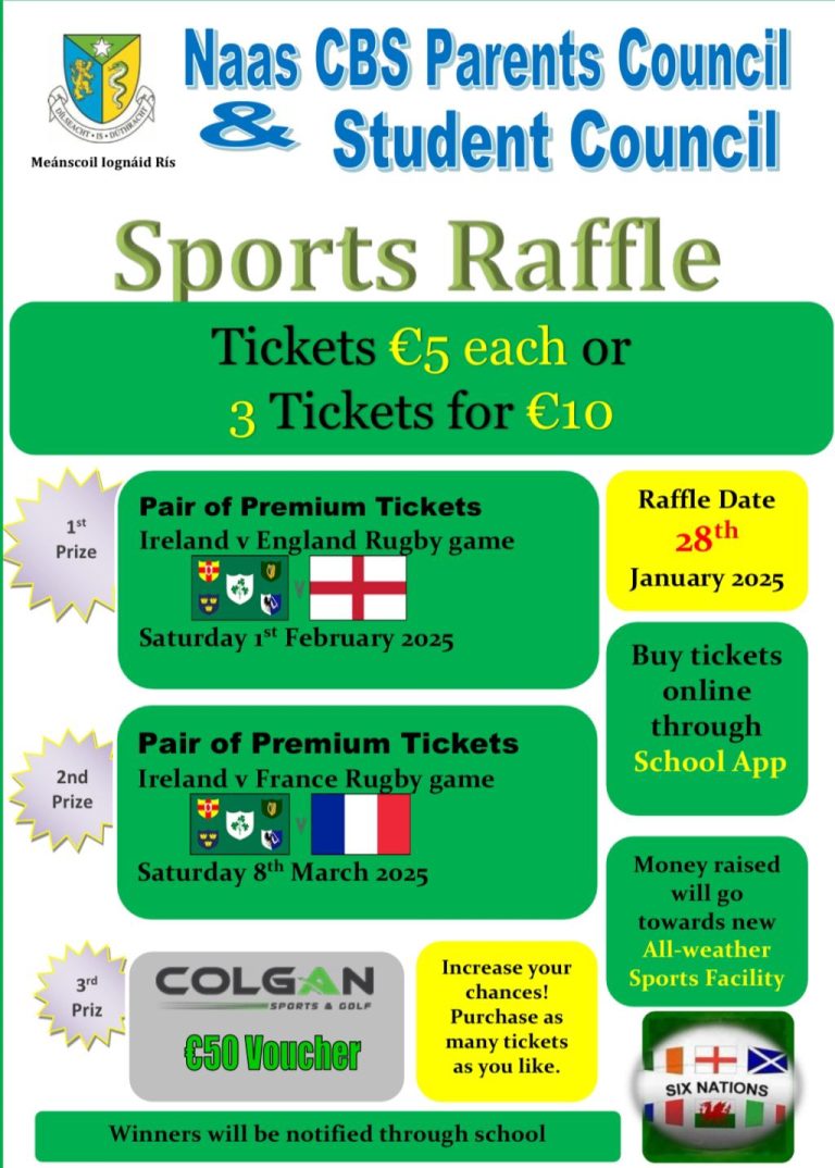 Reminder Re Sports Raffle 2025 - Naas CBS
